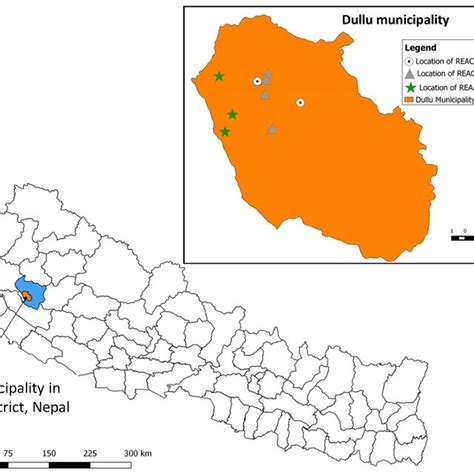 Map Of Nepal With The District Borders Highlighting Dailekh District In