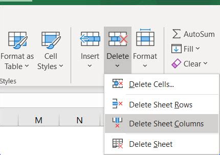 How To Delete A Column Excelnotes