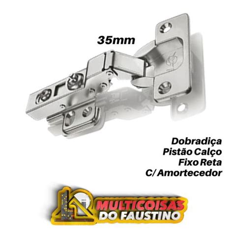 Dobradiça Reta Portas De Armário E Móveis mm Kit Un HD Ferragens Dobradiças Magazine Luiza