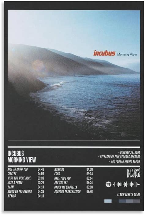 Tofuto Incubus Poster Morning View Album Cover Canvas
