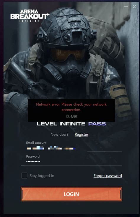 network error while logging in r arenabreakoutinfinite