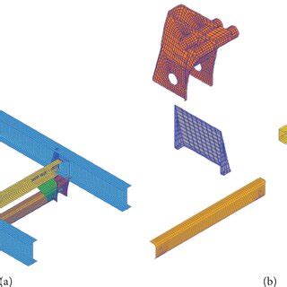 A Finite Element Model Of The Axle Support Structure B Modeled Parts Download Scientific