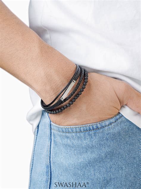 Mens Beaded Bracelets Swashaa