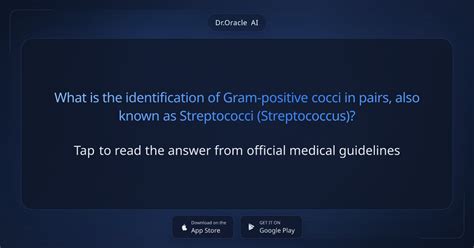 What Is The Identification Of Gram Positive Cocci In Pairs Also Known As Streptococci
