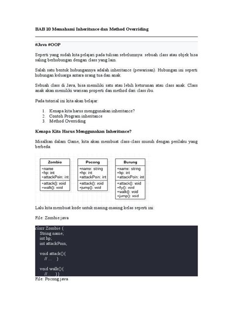Bab 10 Memahami Inheritance Dan Method Overriding Pdf
