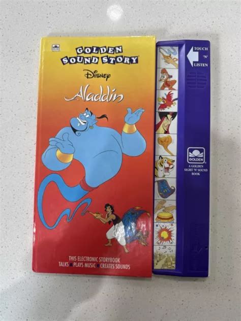 Talking Disney Aladdin Touch N Listen Golden Sound Story Book Works