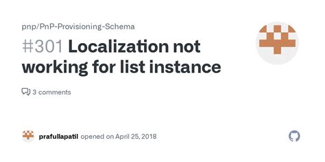 Localization Not Working For List Instance · Issue 301 · Pnppnp