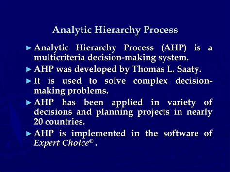 Ppt The Analytic Hierarchy Process Powerpoint Presentation Free