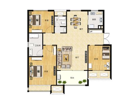 【荣盛华府济南荣盛华府楼盘】三居室户型图房型图 济南贝壳新房