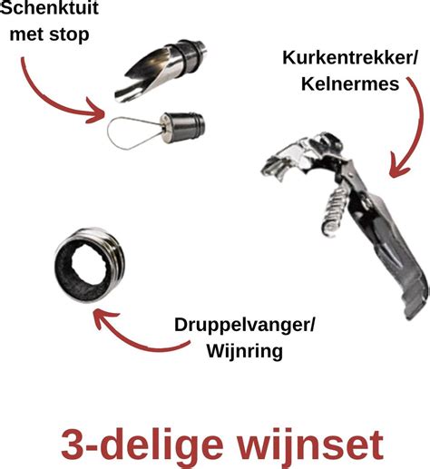 Wijn Accessoires Set In Wijnflesje Wijncadeau Cadeau Sinterklaas