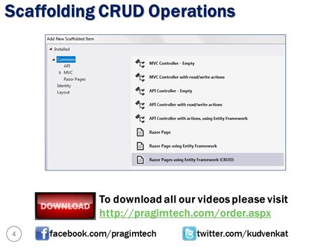 Sql Server Net And C Video Tutorial Scaffolding CRUD Operations In