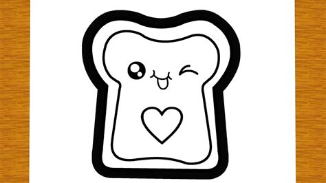 How To Draw A Cute Toast Easy Drawings Youtube