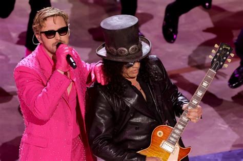 Ryan Gosling Performs Im Just Ken With Slash At 2024 Oscars