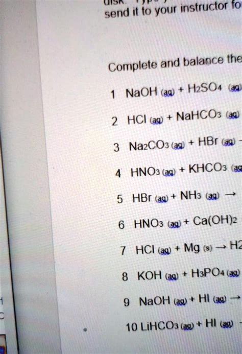 Solved Uior It To Your Instructor For Sending Complete And Balance The