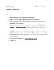 Assignment Answer Key For Students Docx Uged Logic Summer Term Assignment