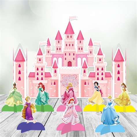 9 Pack Princess Pink Castle Party Table Decoration Kit Princess Party Birthday Party Supplies