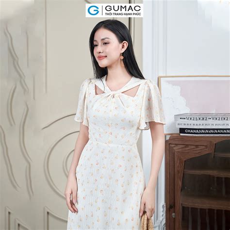 Gumac Fashion Twisted Collar Floral Dress De04066 Shopee Philippines