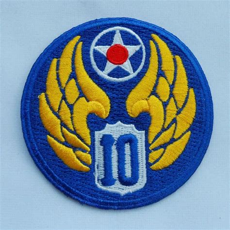 Ww2 Us Army Air Forces Patch 10th Aaf Af Jacket Embroidered Patch £761