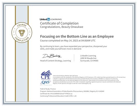 Beauty Onwukwe On Linkedin Certificate Of Completion