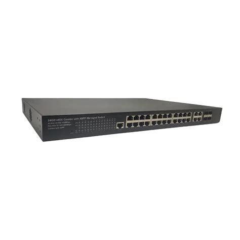 24 Port 10 100 1000m Base T Uplink With 4 Port 1g Base R Sfp Combo With 4 Rj45 400w Power