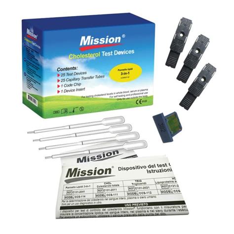 Mission Cholesterol 3 1 Lipid Test Panels Cassettes Chol Hdl Trig X25