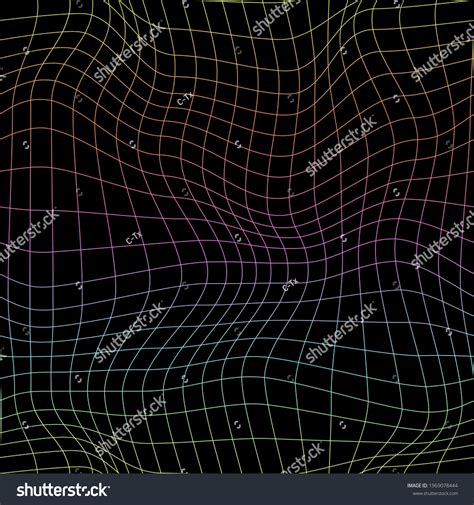 Rainbow Warped Grid Pattern Seamless Vector Stock Vector Royalty Free