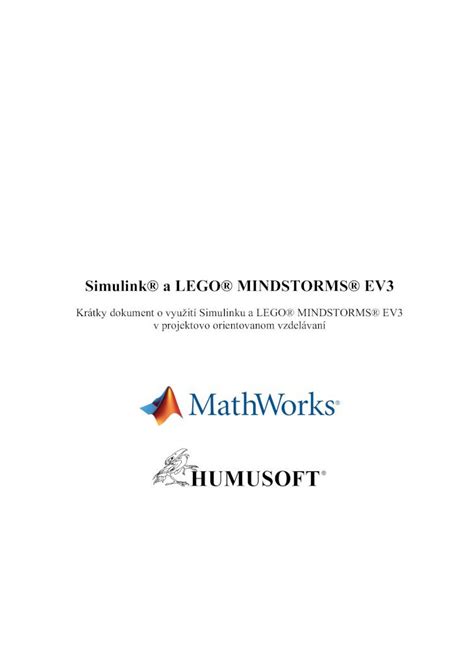 Pdf Simulink® A Lego® Mindstorms® Ev3 Humusoftcz · Mindstorm Ev3