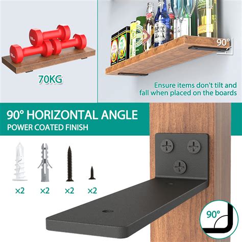 Weldun 4 Pack Metal Shelf Brackets 30 Cm Heavy Duty Wall Mounted Angle Shelving Brackets