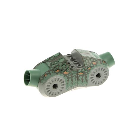 1x Lego Tier Dinosaurier Beine Sand Grün Kurz Muster 6722 40380c01pb04