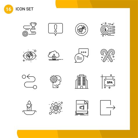 Outline Pack Of 16 Universal Symbols Of Money Dollar Solution Currency