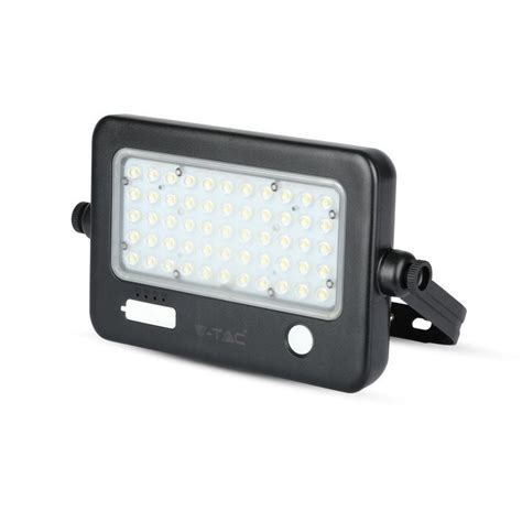 foco led con panel solar 10w con sensor pir y usb color negro 4000k