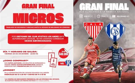 Los Andes Definirá El Ascenso En Córdoba Y El Club Pondrá Micros Para