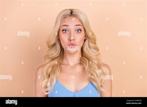 Photo Of Young Attractive Woman Pouted Lips Send Air Kiss Flirty