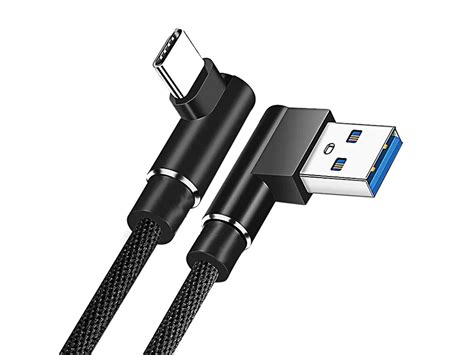 Kabel Przewód Usb Usb C Typ C Kątowy Do ładowania Qc Do Telefonu 1m