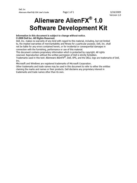 Alienware Aliefx Sdk Pdf Library Computing Parameter Computer