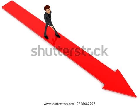 3d Man Walking Through Arrow Concept Stock Illustration 2246682797