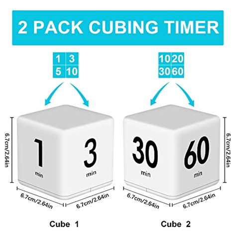 Joyit 2 Pcs Cube Timer Set 2 6 Inch Gravity Sensor