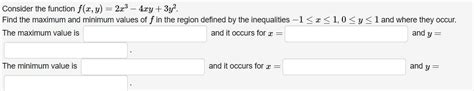 Solved Consider The Function F X Y 2x3−4xy 3y2 Find The