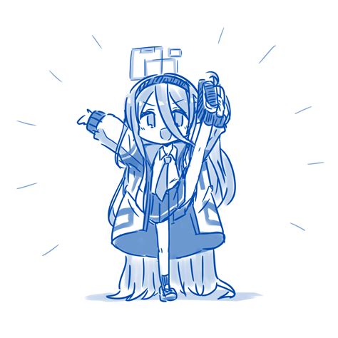 Safebooru 1girl D Absurdly Long Hair Arisu Blue Archive Arms Up