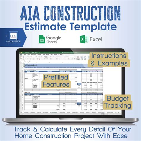 Aia Construction Estimate Template Etsy