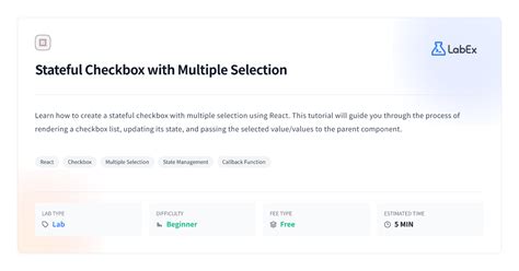 Create Stateful Checkbox With Multiple Selection React Tutorial Labex
