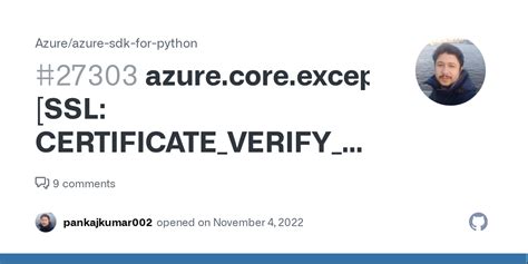 Azure Core Exceptions ServiceRequestError SSL CERTIFICATE VERIFY FAILED Certificate Verify
