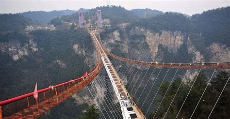 Worlds Longest Highest Glass Bottom Bridge Under Construction In