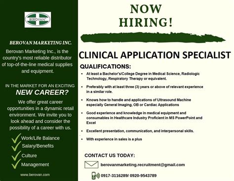 Berovan Marketing On Linkedin Urgent Hiring Clinical Application