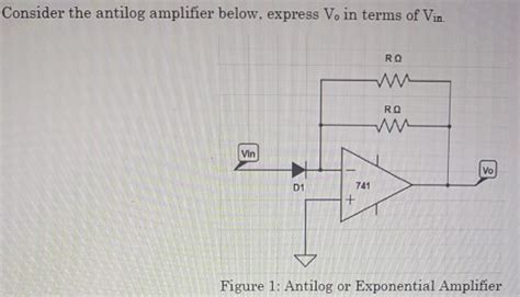 Solved Consider The Antilog Amplifier Below Express Vo In