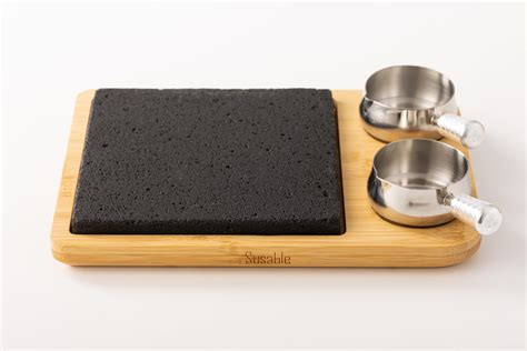 Susable Lava Stone Steak Bbq Serving Board Set Hot Stone Stone Grill