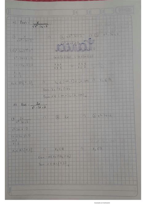 SOLUTION Ejercicios De Dominios Y Rangos De Funciones Studypool