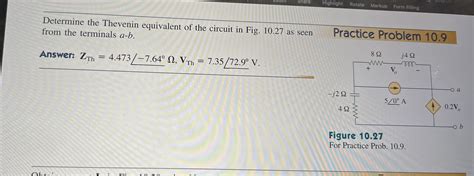 Solved Determine the Thevenin equivalent of the circuit in | Chegg.com