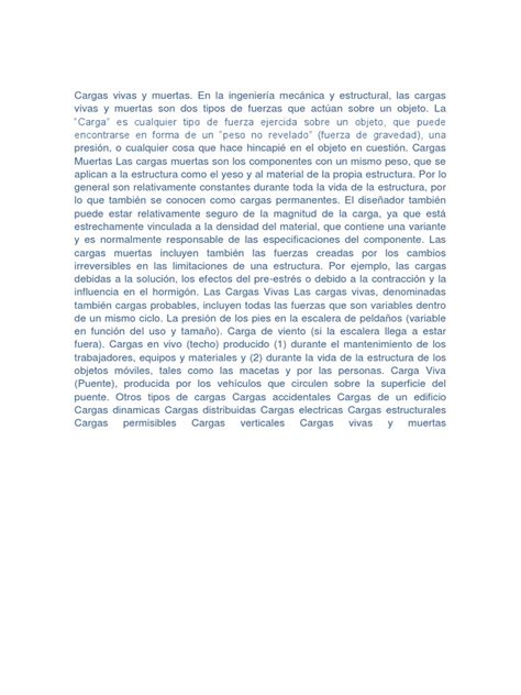 Cargas Vivas Y Muertas Pdf Carga Eléctrica Electricidad