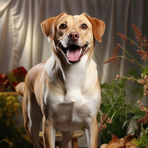 Premium Ai Image Loyal Labrador Retriever Fetching In Backyard